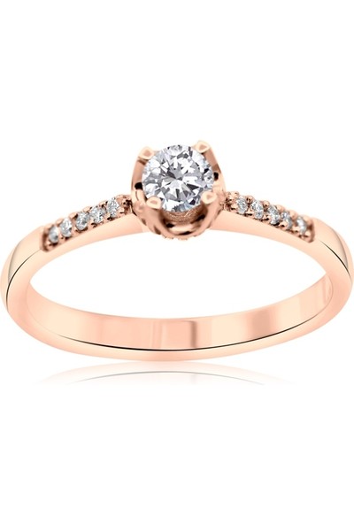 Smyrna Jewelry 14K Çift Renkli Tektaş Yüzükler Pırlanta Yüzük Smyrna Jewelry 14K Çift Renkli Tektaş Yüzükler Pırlanta Yüzük