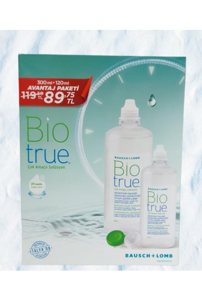 Biotrue Çok Amaçlı Solüsyon 300ML+120ML Avantaj Paket Biotrue Çok Amaçlı Solüsyon 300ML+120ML Avantaj Paket