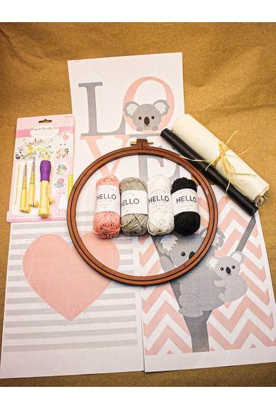 Utku Sanat Evi Punch Nakış Kiti Yeni Başlayanlar Için Tam Set Minik Koala Desen Utku Sanat Evi Punch Nakış Kiti Yeni Başlayanlar Için Tam Set Minik Koala Desen