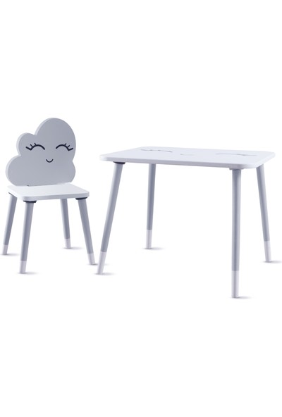 Go Baby Gri Bulut Model Tek Sandalyeli Masa Go Baby Gri Bulut Model Tek Sandalyeli Masa