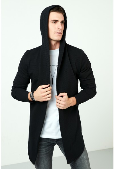 Buratti Slim Fit Kapüşonlu Pamuklu Örme Hırka Erkek Hırka 5896595