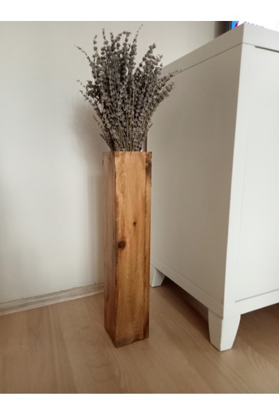 Woodünya Dekoratif Ahşap Vazo Pampas Yapay Çiçek Vazosu Uzun Biblo 54 cm Woodünya Dekoratif Ahşap Vazo Pampas Yapay Çiçek Vazosu Uzun Biblo 54 cm