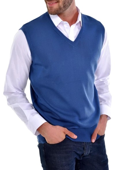 RUBB JEANS Erkek Triko V Yaka Süveter BGL-ST01671 RUBB JEANS Erkek Triko V Yaka Süveter BGL-ST01671