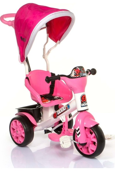 Bobo Üç Teker Tenteli Ebeveyn Destekli Bisiklet - Pembe - Standart Bobo Üç Teker Tenteli Ebeveyn Destekli Bisiklet - Pembe - Standart