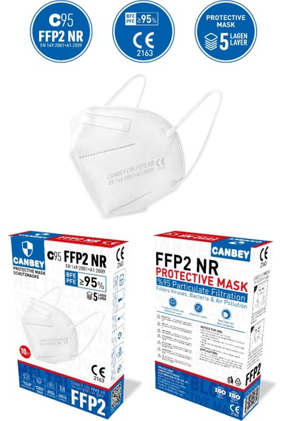 Canbey Ffp2 Nr Özellikli 10 Adet (1 Kutu) Maske Ce ve Iso Sertifikalı Beyaz Renk Canbey Ffp2 Nr Özellikli 10 Adet (1 Kutu) Maske Ce ve Iso Sertifikalı Beyaz Renk