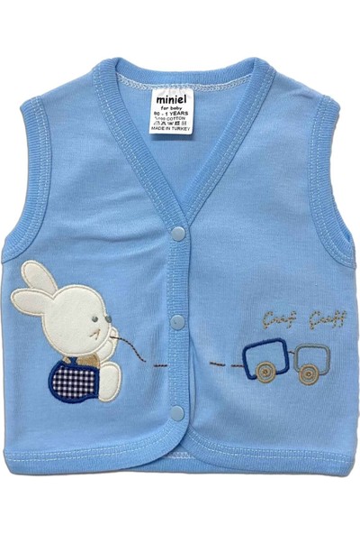 Minikel Sevimli Tavşan Piti Kare Desenli Penye Yelek Minikel Sevimli Tavşan Piti Kare Desenli Penye Yelek