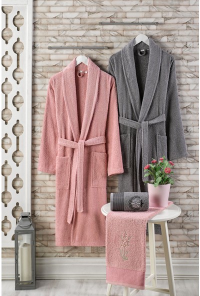 GA Madame Home Havlulu Bornoz 4'lü Set Pamuklu GA Madame Home Havlulu Bornoz 4'lü Set Pamuklu