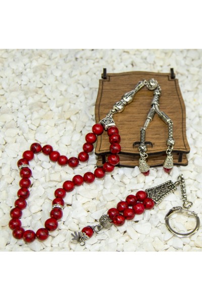 Brand House Doğal Taş Küre Kesim Jasper Taşı Gümüş Kaplama El Yapımı Tesbih Seti