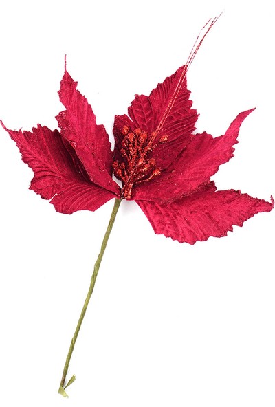 Partijet Yılbaşı Ata Çiçeği Kırmızı Kadife 35 cm 2'li