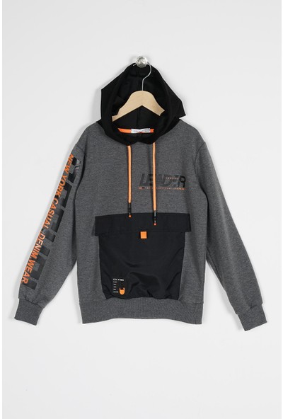 Zepkids Erkek Çocuk Kapüşonlu Leader Baskılı Kanguru Sweat 7-16 Yaş Zepkids Erkek Çocuk Kapüşonlu Leader Baskılı Kanguru Sweat 7-16 Yaş