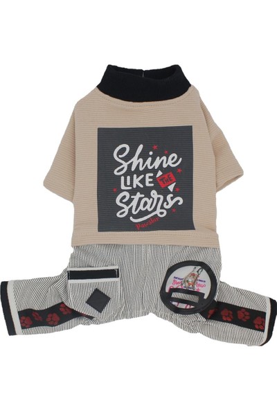 Pawstar Krem Shine Tulum Kedi Köpek Tulumu Kedi Köpek Kıyafeti M Pawstar Krem Shine Tulum Kedi Köpek Tulumu Kedi Köpek Kıyafeti M
