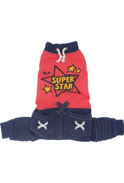 Pawstar Açık Kırmızı Super Star Tulum Kedi Köpek Tulumu Kedi Köpek Kıyafeti L Pawstar Açık Kırmızı Super Star Tulum Kedi Köpek Tulumu Kedi Köpek Kıyafeti L