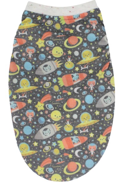 Pawstar Retro Galaksi Kedi Köpek Tişörtü Kedi Köpek Kıyafeti L