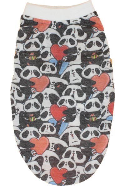Pawstar Retro Panda Kedi Köpek Tişörtü Kedi Köpek Kıyafeti Xl