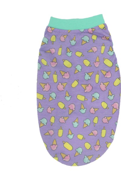 Pawstar Retro Dondurma Kedi Köpek Tişörtü Kedi Köpek Kıyafeti M