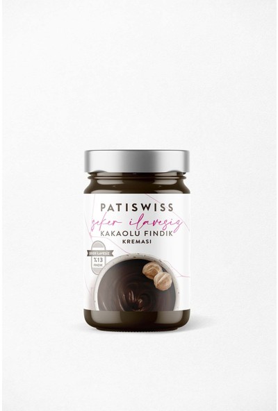 Patiswiss Şekersiz Ilavesiz Kakaolu Fındık Kreması 330 gr