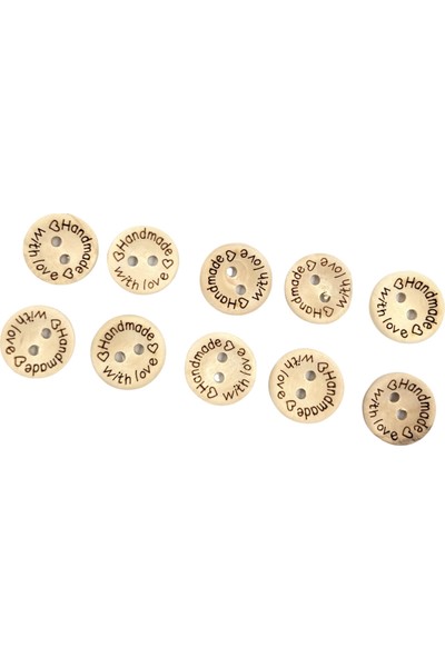 Özene Bezene 10 Adet Handmade Düğme (Ahşap)