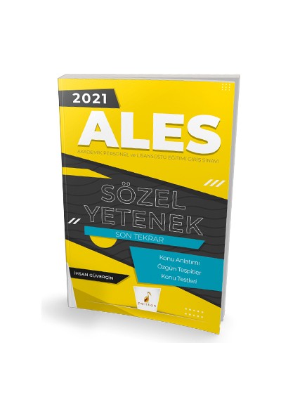 Pelikan Yayınları 2021 ALES Sözel Yetenek Son Tekrar Konu Anlatımı Pelikan Yayınları 2021 ALES Sözel Yetenek Son Tekrar Konu Anlatımı