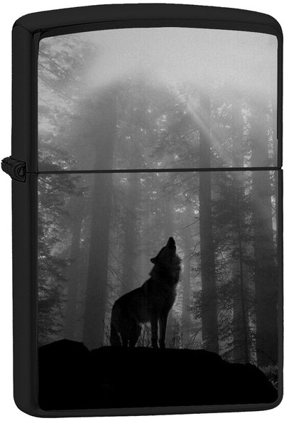 Noon Collection Uluyan Kurt Figürlü Siyah Çakmak