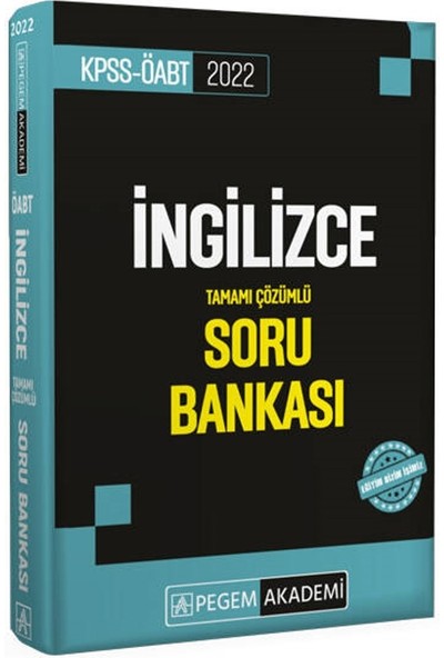 Pegem Akademi Yayıncılık 2022 KPSS ÖABT Ingilizce Tamamı Çözümlü Soru Bankası