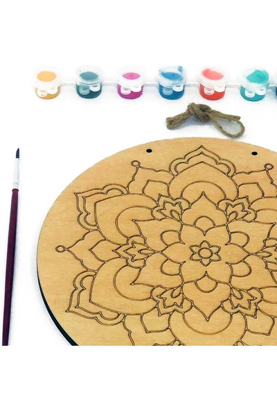 Art İnside Ahşap Boyama Tuval Seti Çiçek Mandala Temalı Hediye Hobi Kiti
