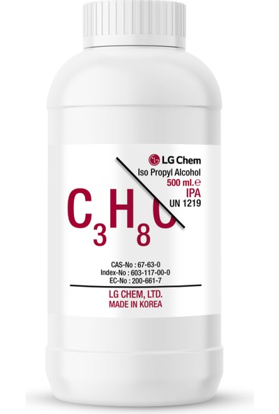 Lg Chem Izopropil Alkol (%99.9 Saflık) 500 ml Lg Chem Izopropil Alkol (%99.9 Saflık) 500 ml