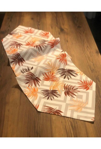 GA Madame Home Kahverengi Çiçek Desenli Runner