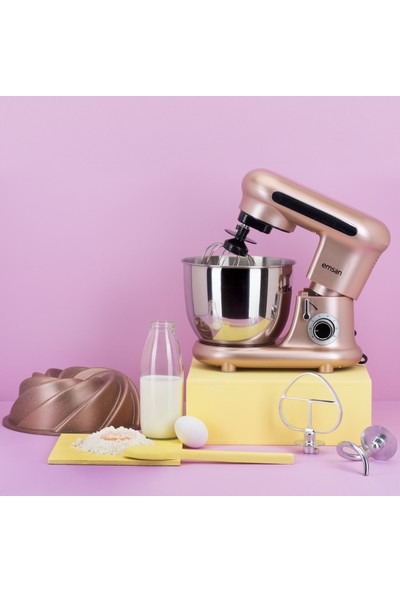 Emsan Bella Gusto Mini Golden Pink Stand Mikser Mutfak Şefi 800W 3,5 Lt Emsan Bella Gusto Mini Golden Pink Stand Mikser Mutfak Şefi 800W 3,5 Lt