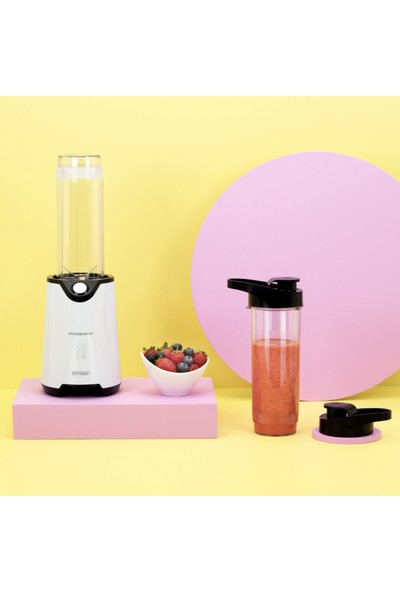 Emsan Powerpack Smoothie 600W Beyaz Kişisel Blender Set Emsan Powerpack Smoothie 600W Beyaz Kişisel Blender Set