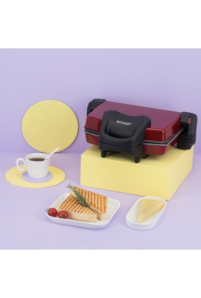 Emsan Power Master Granit 1800W Kırmızı Tost Makinesi