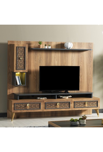 Buğdaycı Grup Diamond 206 Premium Duvar Tv Ünitesi Fonlu Televizyon Sehpası Ünitesi 206 cm 3 Çekmeceli 1 Dolaplı Buğdaycı Grup Diamond 206 Premium Duvar Tv Ünitesi Fonlu Televizyon Sehpası Ünitesi 206 cm 3 Çekmeceli 1 Dolaplı