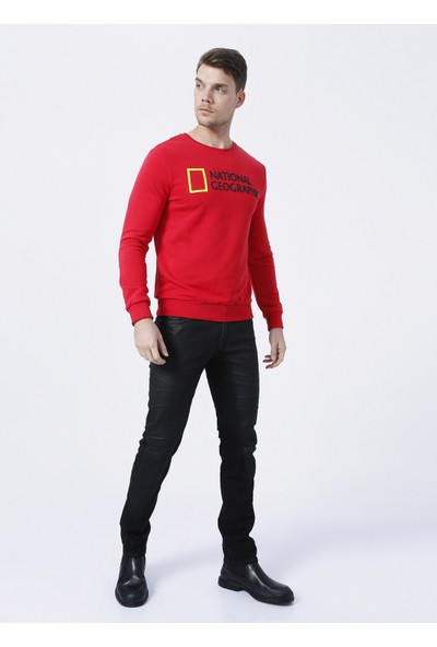 National Geographic Reno Bisiklet Yaka Kırmızı Erkek Sweatshirt National Geographic Reno Bisiklet Yaka Kırmızı Erkek Sweatshirt