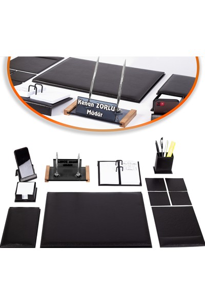 İsimlik Sepeti Atlantik Deri Sümen Takımı İsme Özel Masa Isimliği Kristal Isimlik