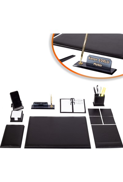 İsimlik Sepeti Atlas Deri Sümen Takımı İsme Özel Masa Isimliği Kristal Isimlik