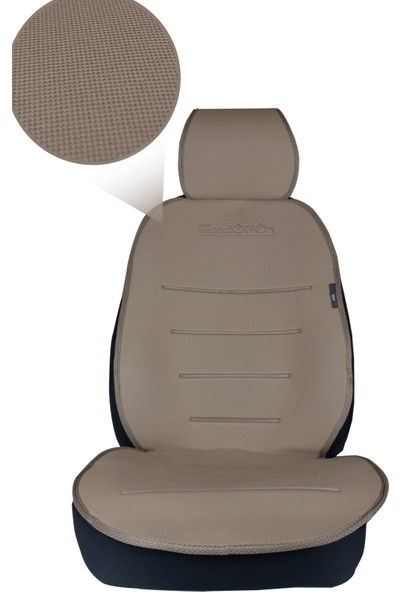 Randoffon 4'lü Oto Araç Araba Koltuk Koruyucu Minderi Takım Andex Kumaş Bej