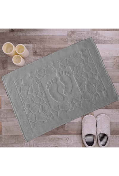 Regule Ayak Havlusu Taş Desenli 50X70 cm Ayak Çizgili - Gri