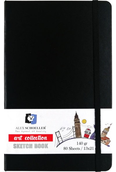 Alex Schoeller Art Collection Sketch Book Sert Kapak Eskiz Çizim Defteri 80 Yaprak 140 gr 13 x 21 cm Siyah Alex Schoeller Art Collection Sketch Book Sert Kapak Eskiz Çizim Defteri 80 Yaprak 140 gr 13 x 21 cm Siyah