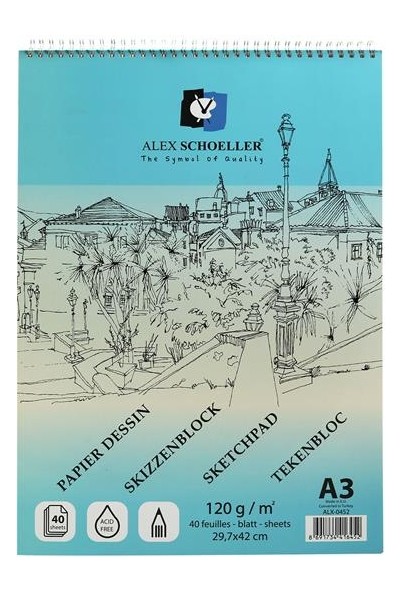 Alex Schoeller Spiralli Eskiz Çizim Defteri 120 gr A3 40 Yaprak Alex Schoeller Spiralli Eskiz Çizim Defteri 120 gr A3 40 Yaprak
