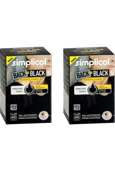 Simplicol Siyah Toz Tekstil Kumaş Boyası ve Renk Canlandırma 400 gr x 2 Kutu