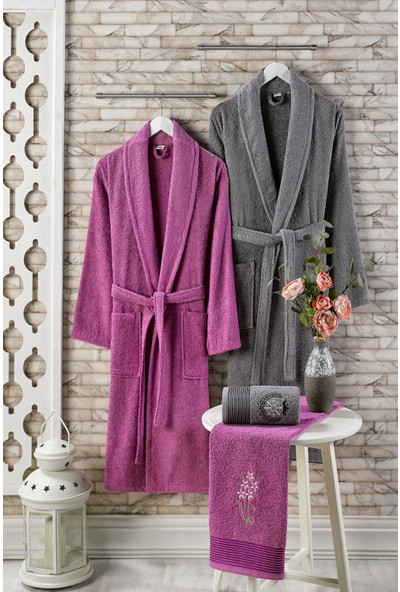 GA Madame Home Havlulu Bornoz 4'lü Set Pamuklu GA Madame Home Havlulu Bornoz 4'lü Set Pamuklu