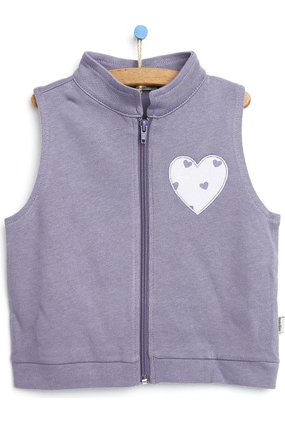 Antebies Kalp Fermuarlı Organik Yelek