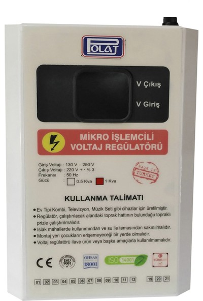 Polat 1000 Va Röleli Voltaj Regülatörü 1kva ( Kombi Regülatörü ) Polat 1000 Va Röleli Voltaj Regülatörü 1kva ( Kombi Regülatörü )