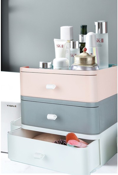 Mim Life 3'lü Mix Takı, Makyaj ve Kozmetik Düzenleyici Çekmece (Pembe-Beyaz-Gri), Ofis Masa Düzenleyici MIM001298 Mim Life 3'lü Mix Takı, Makyaj ve Kozmetik Düzenleyici Çekmece (Pembe-Beyaz-Gri), Ofis Masa Düzenleyici MIM001298