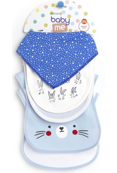 Baby Me Mama Önlüğü Seti 5li - Mavi Baby Me Mama Önlüğü Seti 5li - Mavi