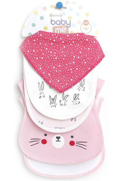 Baby Me Mama Önlüğü Seti 5li - Pembe Baby Me Mama Önlüğü Seti 5li - Pembe
