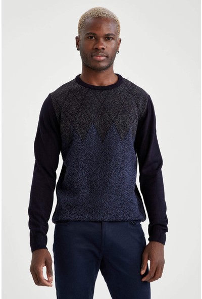 DeFacto Regular Fit Bisiklet Yaka Triko Kazak W2496AZ21WN