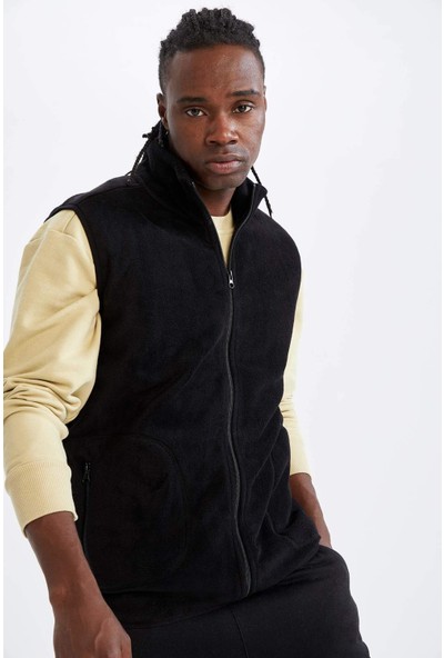 DeFacto Defacto Fit Standart Fit Dik Yaka Fermuarlı Isı Yalıtımlı Warmtech Polar Yelek V7811AZ21WN