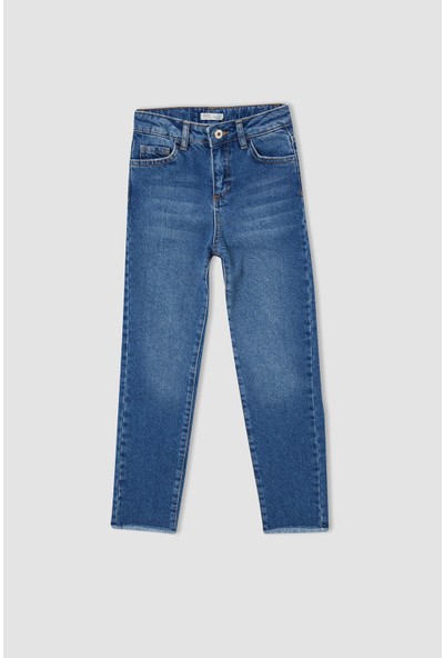 DeFacto Kız Çocuk Straight Fit Jean Pantolon V9859A621WN