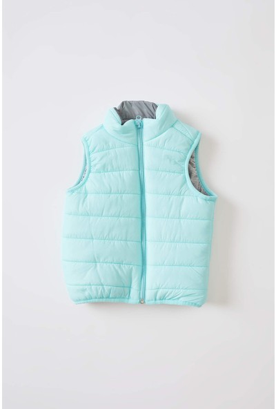 DeFacto Kız Bebek Dik Yaka İçi Penye Astarlı Şişme Yelek W3322A221AU