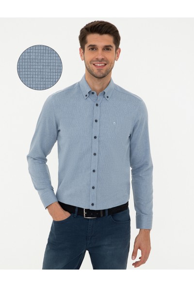 Pierre Cardin Lacivert Slim Fit Gömlek 50247967-VR033